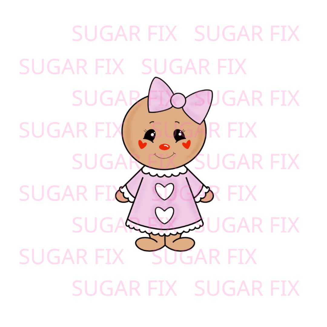 Gingy Girl with Dress Cookie Cutter – Sugar Fix Creations